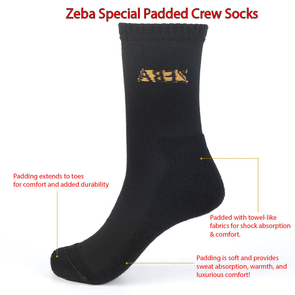Zeba Special Padded Socks 6-Pack – Zeba Shoes